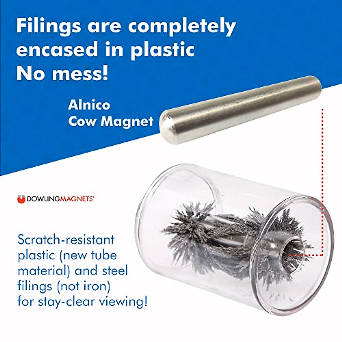 Dowling Magnets Mysterious Magnet Tube with Steel Filings, Model Number: SS31