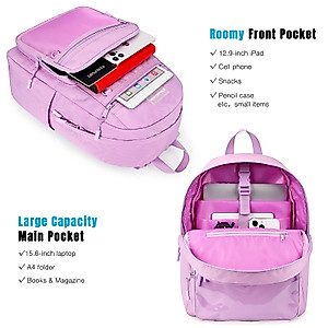 STEAMEDBUN Aesthetic Backpack for Teen Girls, Kawaii Backpack for School, Cute Ita Backpack with Insert(purple)