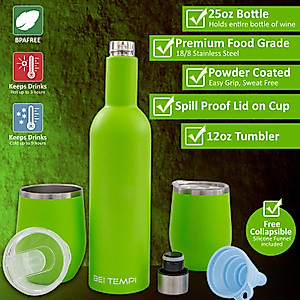 Insulated Bottle and Tumbler Set Green