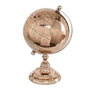 The Novogratz Aluminum Globe, 7" x 7" x 11", Rose Gold