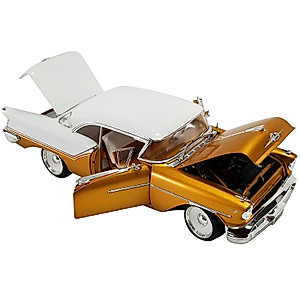 1957 Super 88 Gold Metallic and White Southern Kings Customs Limited Edition to 250 Pieces Worldwide 1/18 Diecast Model Car by Acme A1808006