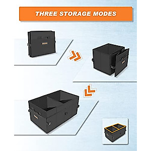 MIKKUPPA Car Trunk Organizer - Suv Trunk Organizer Oxford Material Car Trunk Organizer Trunk Storage Box with Handle, Multi-Compartment Foldable, for SUV Auto Truck Van with Non-Slip Bottom (Black)