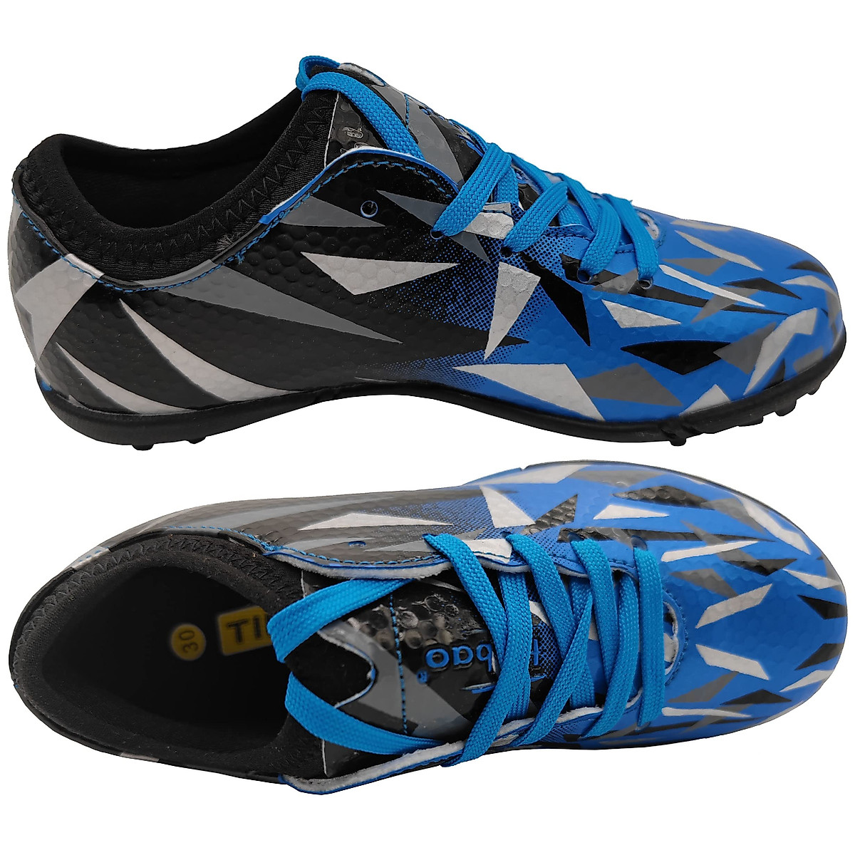 tiebaoGanar Turf Soccer Shoes Kids Football Boot Boys Girls Cleat Sneaker TBG-S76516/Blue-36
