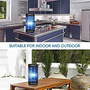 AMUFER Bug Zapper Indoor,Electric Mosquito Zapper with 20W UV Light,4400V Powerful Electric Shock Mosquito Trap, Fly Zapper(Black)