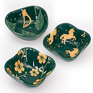 Louyebh Ceramic Stable Spoon Rest for Stove Top Heat Resistant Porcelain Spoon Utensil Holder for Kitchen Counter Dishwasher Safe Multifunctional Glaze Ceramic Bowl Kitchen Dining Table Decor (green)