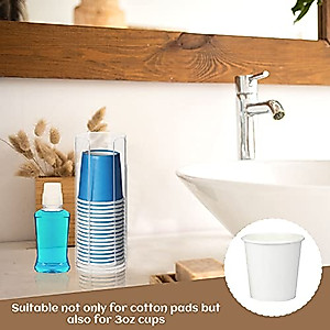 5Pcs Acrylic Cotton Pad Holder, FHDUSRYO Q-Tips Cotton Swab Dispenser Apothecary Jar with Lid, Bathroom Cotton Wool Bud Organizer Clear Makeup Container for Vanity Storage Cotton Ball Cosmetic Pads Floss