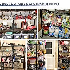 YYkokocat 5-Tier Wire Shelves 61" H x 30" x 14" Metal Storage Shelves Adjustable Wire Shelving Rack with Wheels & Leveling Feet NSF Metal Shelf Unit for Kitchen Pantry, 1200Lb Capacity, Black