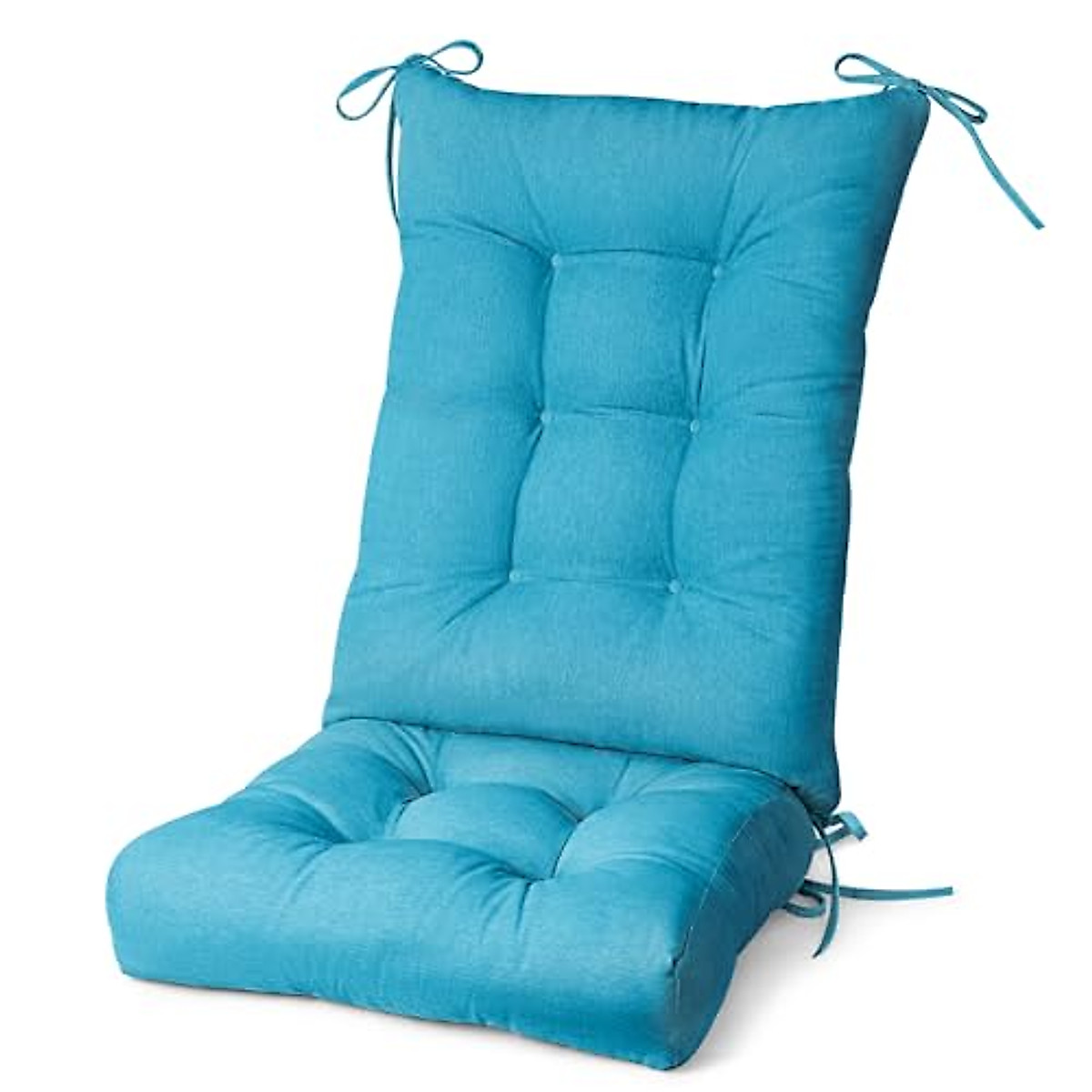 sutailocus rocking chair cushion Anti-slip tufting rocking chair cushions indoor/outdoor,Removable Set of Upper and Lower adirondack chair cushion,for nursery/high back chair （Tie fixing） (Light Blue)