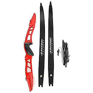 66 Inch ILF Recurve Bow 20-40Lbs Metal Riser Competition Athletic Recurve Bow ILF Bow Riser and Limbs Right Hand Hunting Longbow (32 Lbs, Blue/Type 2)