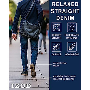 IZOD Men's Jeans | Comfort Stretch Denim Jeans | Casual Relaxed Fit Jeans for Men, Size 38W x 30L, Frost Blue