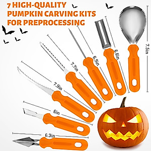 13 PCS Pumpkin Carving Tools Halloween Pumpkin Carving Kit, Pumpkin Professional Detail Sculpting Tools, Heavy Duty Stainless Steel Pumpkin Cutting Knife with Carrying Case for Halloween Party