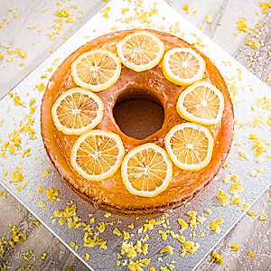 Restaurantware Pastry Tek 12 Inch Cake Board 1 Durable Cake Drum - Square Covered Edges Metallic Silver Paper Cake Base Disposable For Birthdays Weddings Or Parties