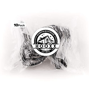 PAINISTIC HOOXX 10 Pack of Rustic Entryway Hooks | Black Wall Mounted Vintage Double Coat Hangers with Large Screws| Hard Industrial Heavy Duty Hook Set, White, (SG_B0787DRVCH_US)