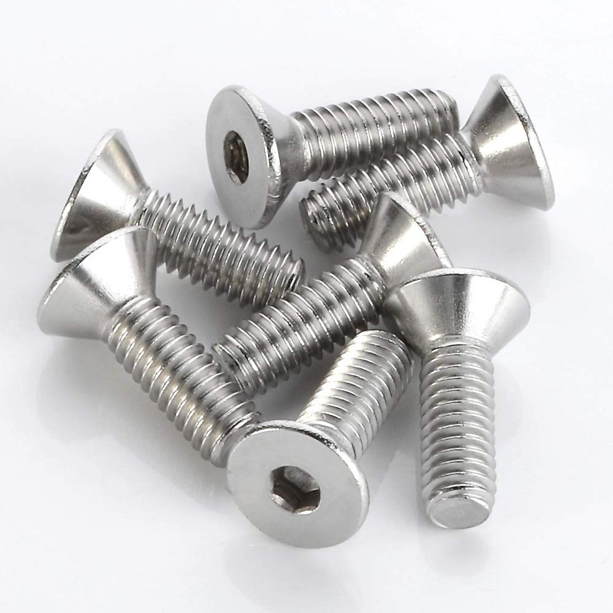 5/16-18 x 1" Flat Head Socket Cap Screws Countersunk Bolts, Allen Socket Drive, Stainless Steel 18-8, Full Thread, Bright Finish, 15 PCS