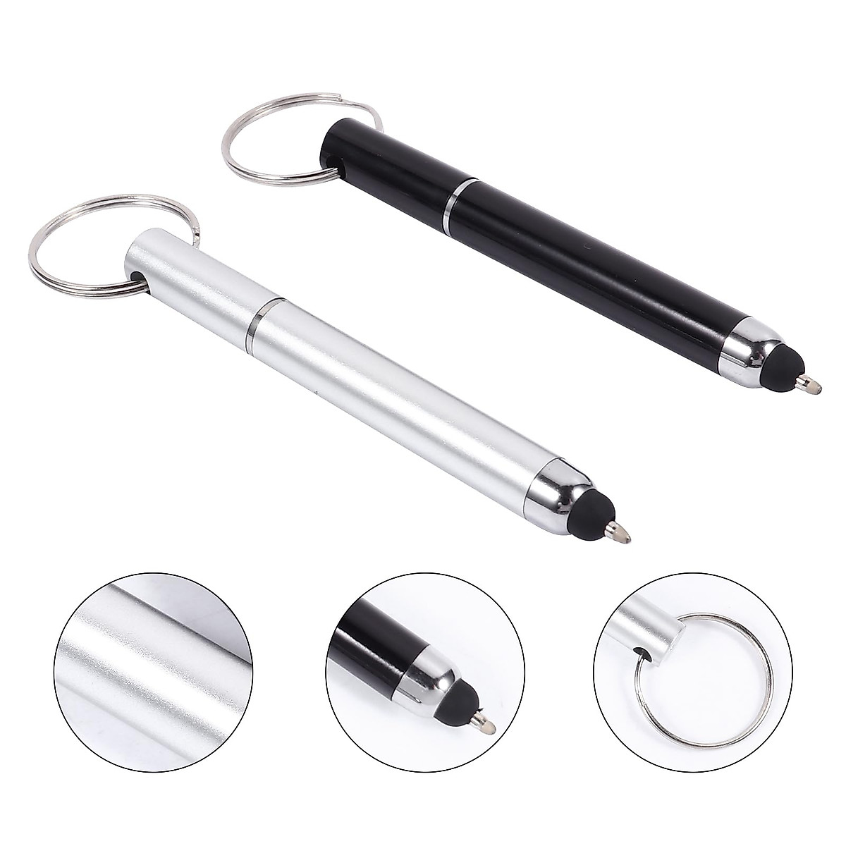 Tofficu 24 Pcs Touch Screen Ballpoint Pen Key Carabiner Stylus Pen Keychain Screen Stylus Pen Black Drawing Pens Ball Point Pens Black Drawing Pen Key Chain Portable Plastic Digital Tablet