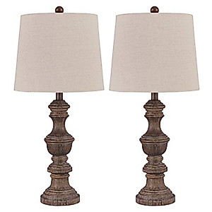 Signature Design by Ashley Magaly Cottage 27.65" Table Lamp, 2 Count Lamps, Brown