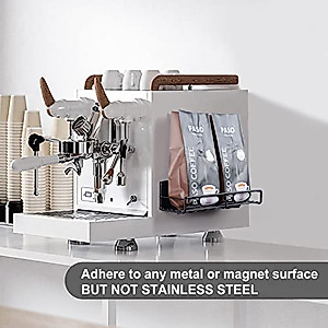 EDWODER Magnetic Spice Rack for Refrigerator,4 Pack Magnetic Shelf Magnet Organizer for Side of Fridge Microwave Oven Metal Surface,Black