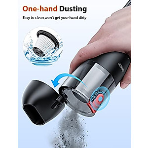 CAFELE Car Vacuum Cordless Rechargeable, 【Instant Car Interior Clean】Portable 7500mAh Wireless Handheld Car Vacuum Cleaner, Mini Battery Operated Car Vacuum for Pet Hair, Food Crumbs, Detail Cleaning