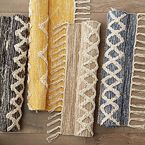 DII Textured Woven Rug Collection Hand-Loomed Shag Printed, 2x3 Ft, Scandinavian French Blue