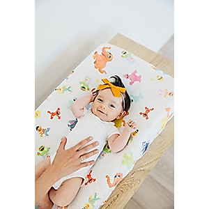 Premium Knit Diaper Changing Pad Cover"Sesame Friends" by Copper Pearl