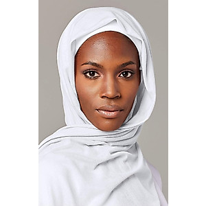 Huachi Black Head Wraps for Women Turban Hair Scarf African Extra Long Stretch Jersey Summer Breathable Lightweight Head Band Tie Dreadlocks Accessories (White)