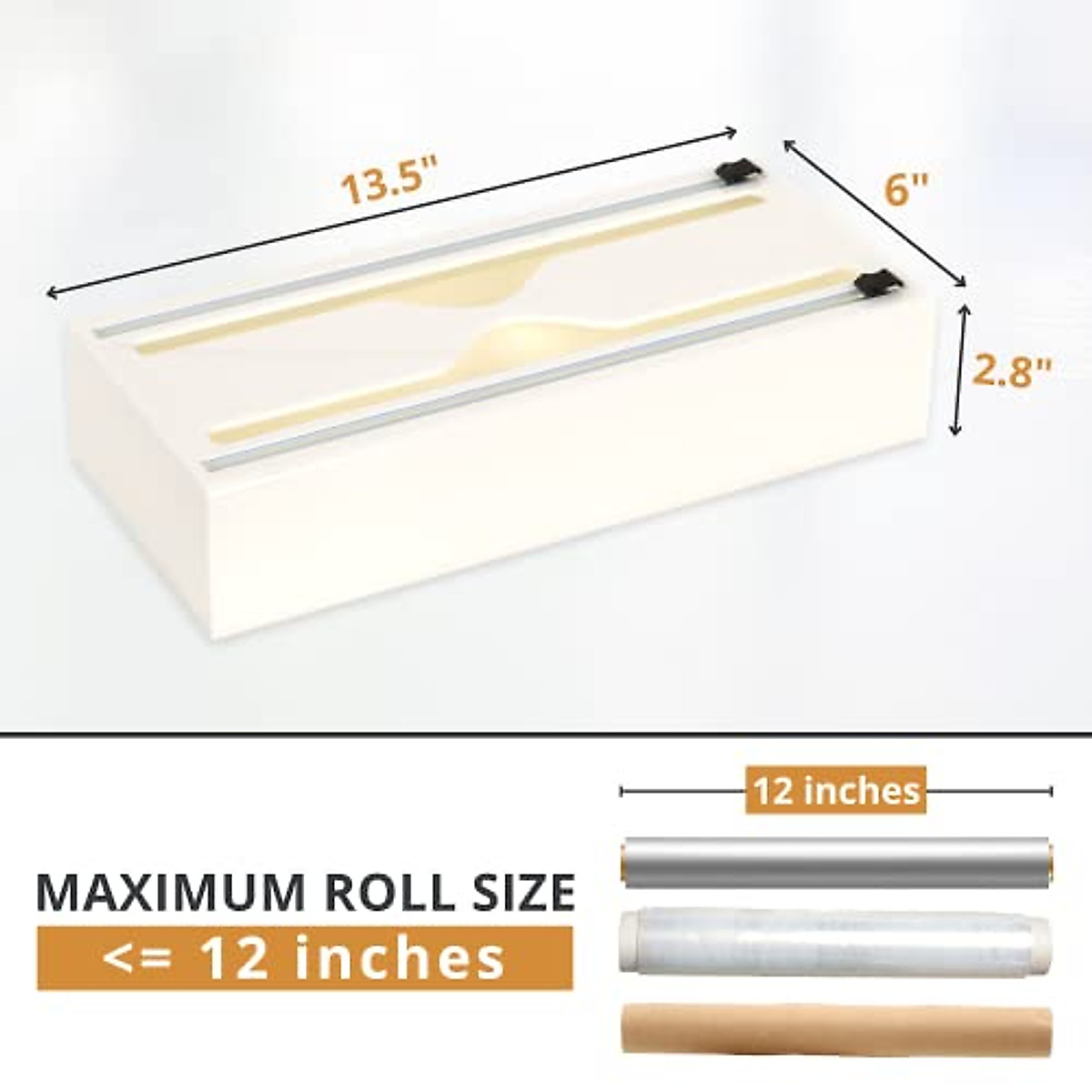 VSK Goods 2 in 1 Foil and Plastic Wrap Organizer with Cutter; Aluminum Foil Dispenser; Cling Wrap Dispenser with Cutter; Foil Organizer for Drawer; Kitchen Wrap Organizer; Plastic Wrap Organizer