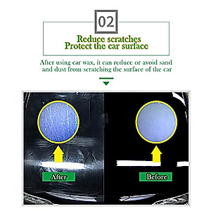 ELEpure Black Gold Car Wax with Pad Solid Auto Carnauba Cars Care Polish Cleaner Waxing Repair Scratches Ceramics Coating for Black Cars 300g with Free Waxing Sponge