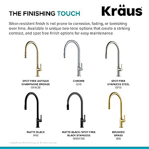 KRAUS Oletto High-Arc Single Handle Pull-Down Kitchen Faucet in Chrome, KPF-2821CH