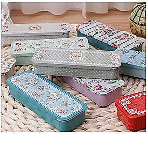 RAYNAG 8 Pack Mini Metal Slide Top Tin Containers Portable Box for Crafts Storage,Random Pattern
