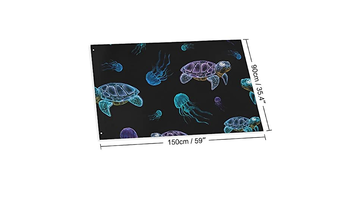 Cute Neon Turtles & Jellyfish Flags for Parties & Decoration