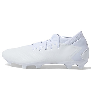 adidas Unisex Predator Accuracy.3 Firm Ground Soccer Shoe, White/White/Black, 8.5 US Men