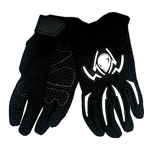 Youth Kids Motocross Motorcycle BMX MX ATV Dirt Bike Bicycle Cycling Gloves Martian Spider Black