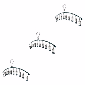 Alipis 3pcs Multi Clip Sock Rack Sock Drying Rack Laundry Drying Clips Stainless Steel Laundry Hangers Drying Socks Hanger Laundry Rack with Clips Laundry Drying Rack Small Tools Pp Towel
