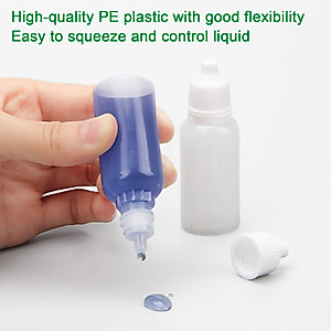 AHIER 50PCS Plastic Dropper Bottle, Eye Dropper Bottle, 15ML Empty Plastic Squeezable Eye Dropper bottle LDPE with Childproof Cap