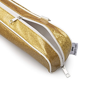 Magerdy Fields Twirling Baton Case - Includes Adjustable Shoulder Strap - 30 Inch baton bag for twirling - Gold