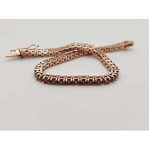 5.00 Ct Round Cut Chocolate Diamond Tennis Bracelet 14k Rose Gold Over All Size Available Brown