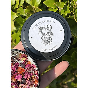 Lilith Candle | Witchcraft Pagan Witch Herbal Intention Dark Moon Goddess Lilit Temptress Spell Ritual Altar Devotee Offering Scented Gift