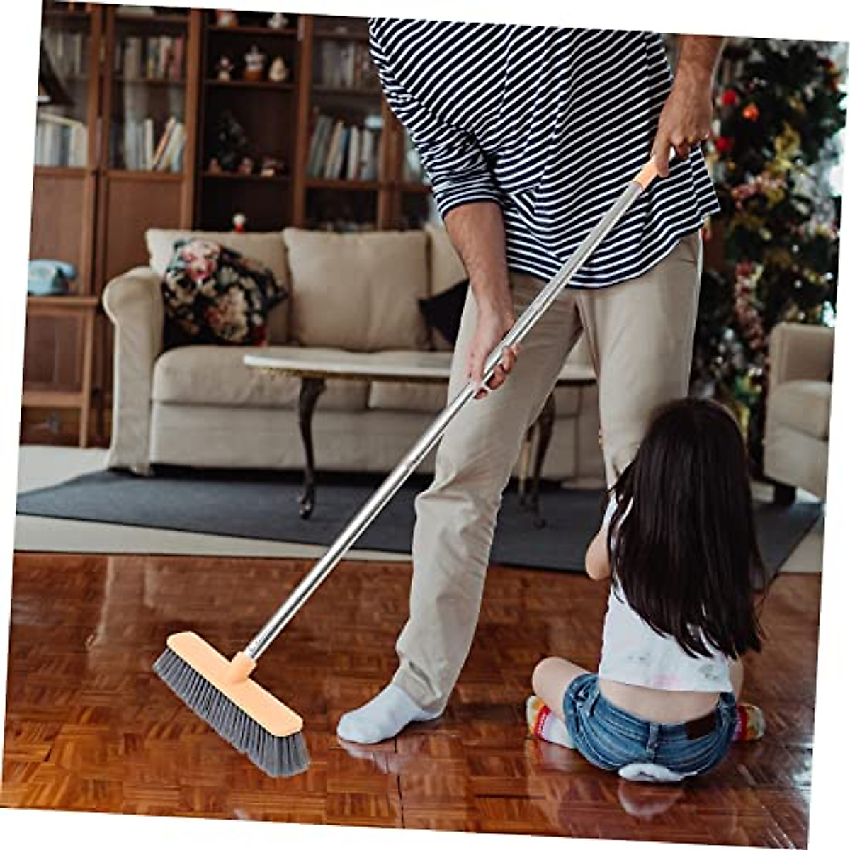ORFOFE 1pc Cleaning Floor Brush Home Cleaning Sweeper Mop Cleaning Accessory Carpet Cleaners for Home Use Bathroom Broom Brush Multipurpose Cleaner Tub Cleaner Stainless Steel