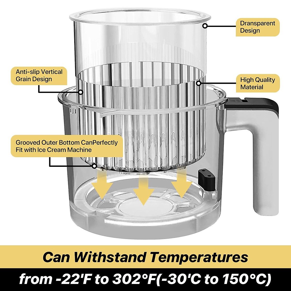 YUTENG 24 oz. Extra Pint | Containers Replacement for Ninja Creami Deluxe 11-in-1 XL Pints and Lids - 4 Pack, Compatible with Ninja Creami NC500, NC501 Series Ice Cream Maker, Dishwasher Safe