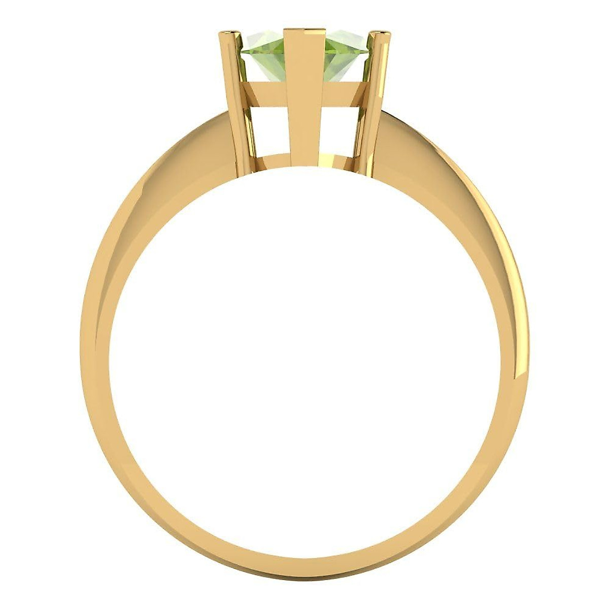 Clara Pucci 2.50 ct Marquise Cut Solitaire Natural Peridot Engagement Wedding Bridal Promise Anniversary Ring 18K Yellow Gold Size 3.5
