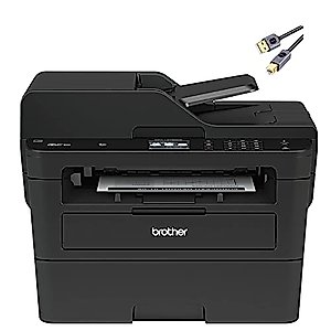 Brother L-2750DW Compact Monochrome All-in-One Laser Printer I Print Copy Scan Fax I Wireless I Mobile Printing I NFC Printing I Auto 2-Sided Printing I Print Up to 36 ppm I ADF + Printer Cable
