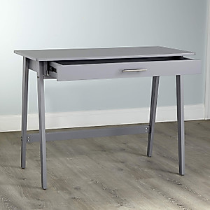 Target Marketing Systems Renata Home Office Writing Desk, Modern Laptop Table with Drawer for Study, Wokstation, Bedroom and Gaming, 40" L, Gray
