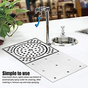 Glass Rinser, Cup Washer Multi‑angle Water Outlet G1/2 Male Thread 11.4x5.7in Automatic Cup Washing Machine for Bars Pubs, Restaur and Hotels