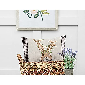 C&F Home Bunny Birds Lumber Pillow Tan 13" X 18" Spring Soft Woven Pillow with Filling for Couch Sofa Bed Chair Cotton 13 x 18 Tan