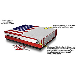 WraptorSkinz Decal Vinyl Skin Wrap Compatible with Xbox One S Console and Controllers - USA American Flag 01
