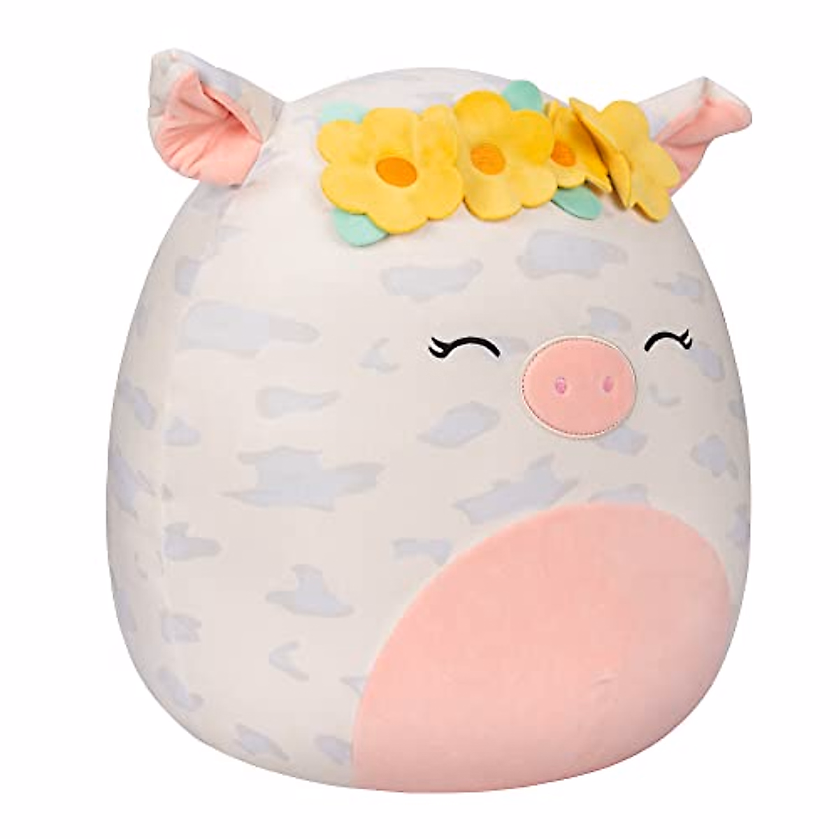 Squishmallows 16-Inch Rosie Spotted Pig with Yellow Flower Crown - Large Ultrasoft Official Kelly Toy Plush - Amazon Exclusive