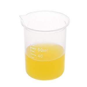 uxcell Measuring Cups 50ml PP Plastic Graduated Beaker Transparent for Lab Kitchen liquids 6pcs