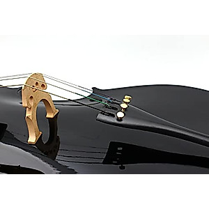 WUQIMUSC Full size Cello 4/4 Acoustic Cello Spruce Top Maple wood body Ebony Fittings with Black Bag, Bow, Rosin for Students &Kids& Adults&Beginners