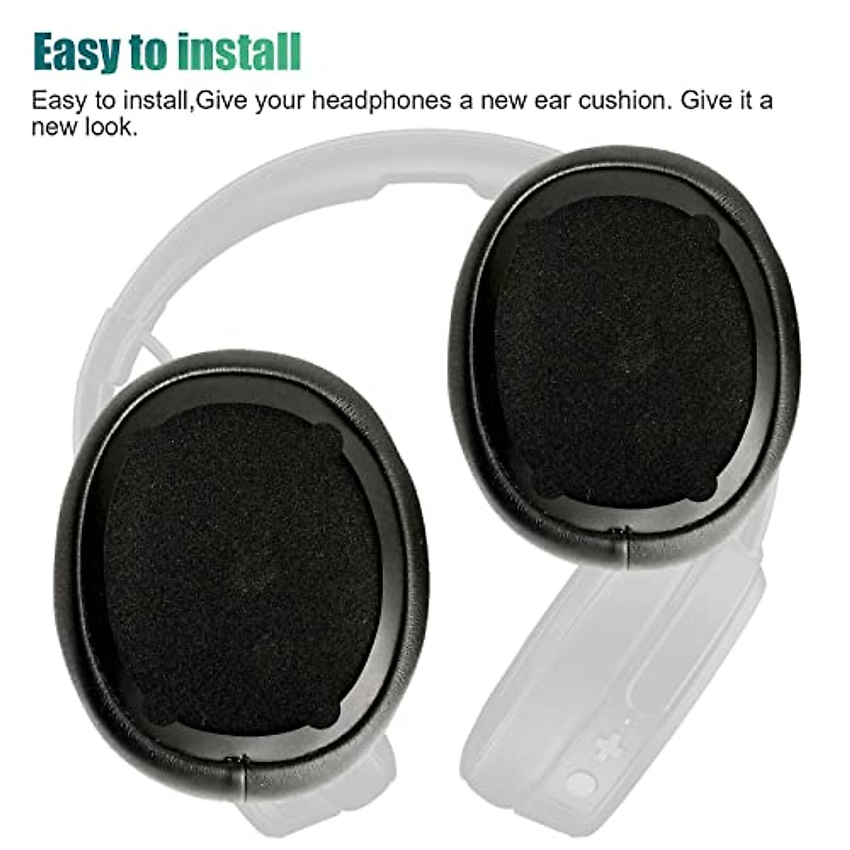Replacement Ear Pads Ear Cups Repair Parts Protein Leather Memory Foam for Skullcandy Crusher 3.0 Wireless Hesh 3