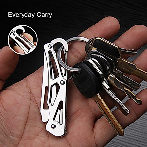 10MOONS Mini Pocket Knife - 5.9 Inch Plain Edge Stainless Steel Keychain Knife for EDC Box Envelope, Small Pocket Knife Every Day Carry Tool for Men&Women (1Pack)